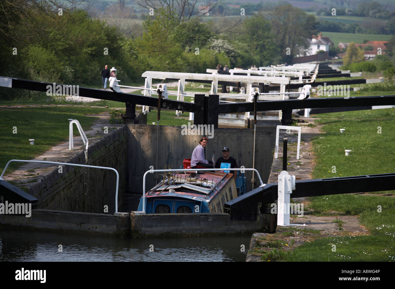 Caen Hill Locks Devizes Wiltshire England Stock Photo - Alamy