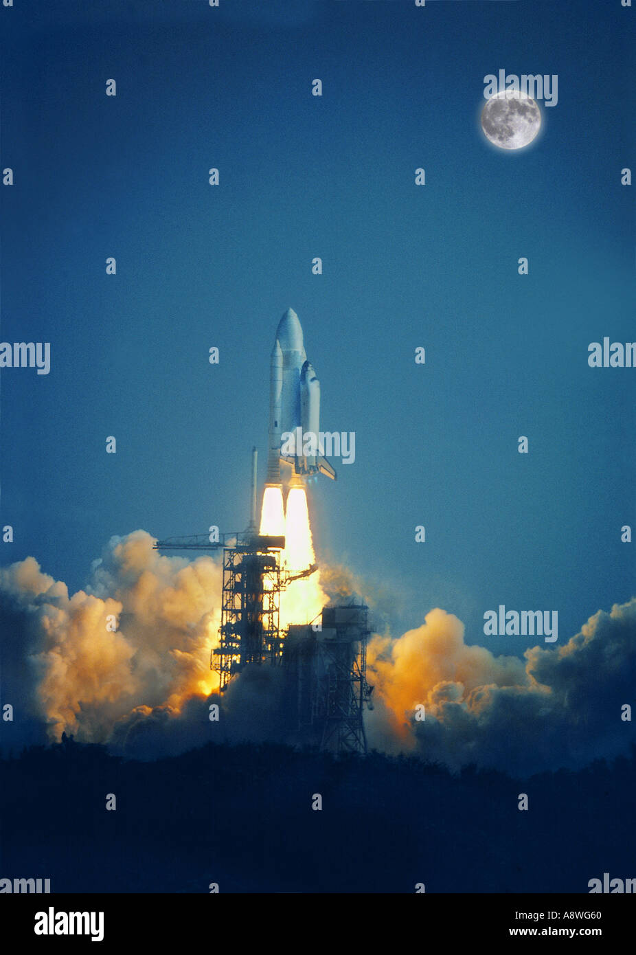 First Space Shuttle launch from Cape Canaveral Florida Stock Photo - Alamy