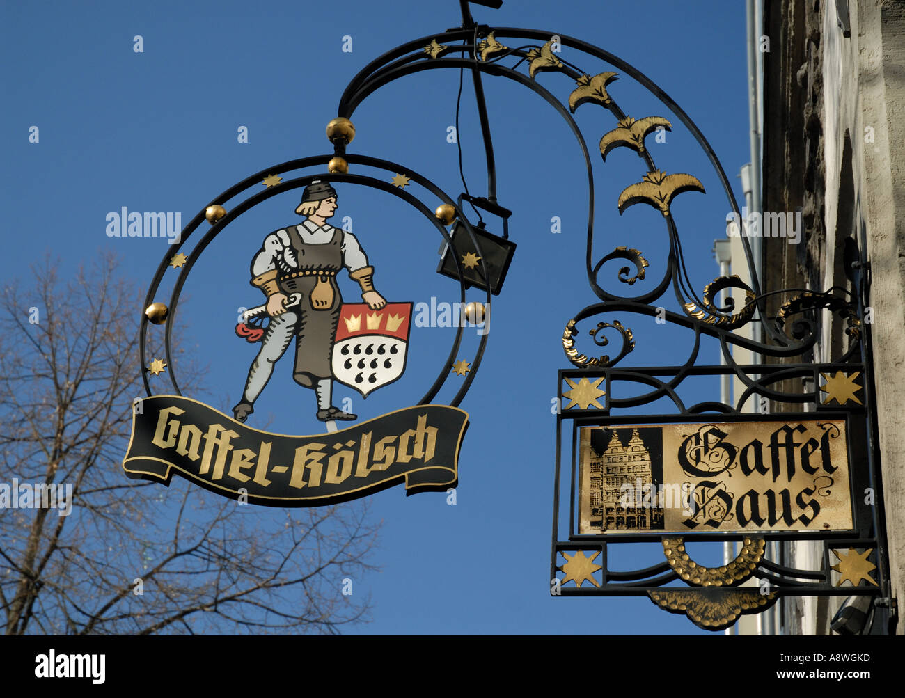 Traditional Cologne pub sign, Germany Stock Photo - Alamy