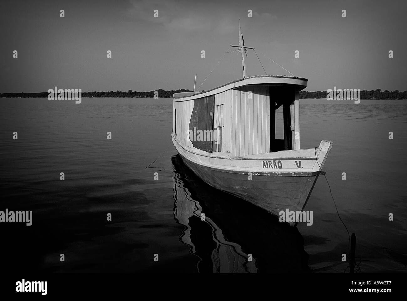 Small Fishing boat photographed in the Amazon Stock Photo - Alamy
