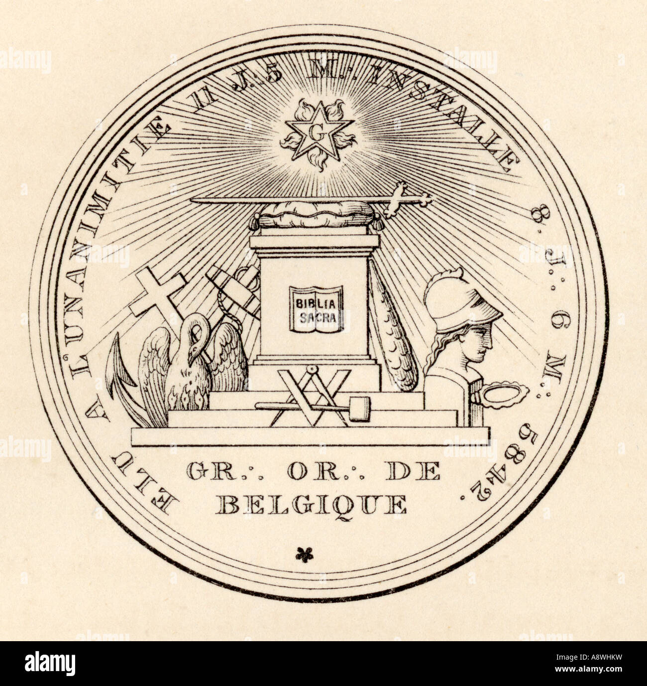 Masonic Seal Engraving Stock Photo - Alamy