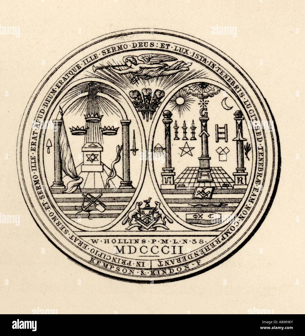Masonic Seal Engraving Stock Photo - Alamy