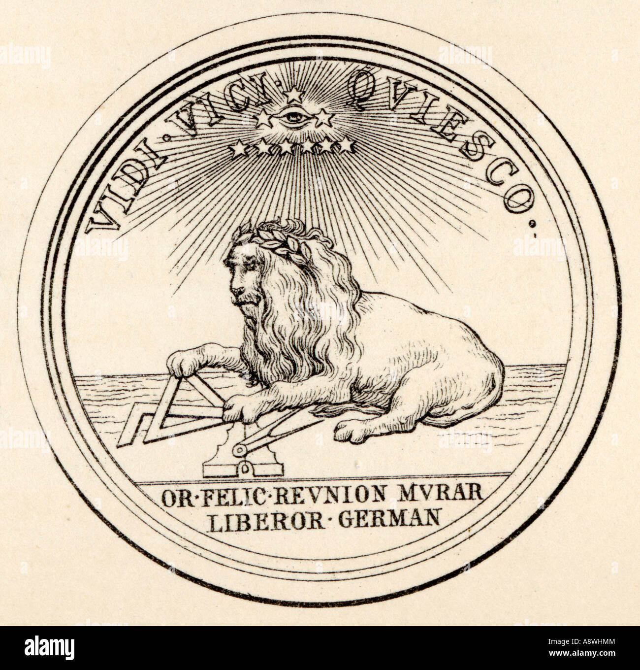 Masonic Seal Engraving Stock Photo - Alamy