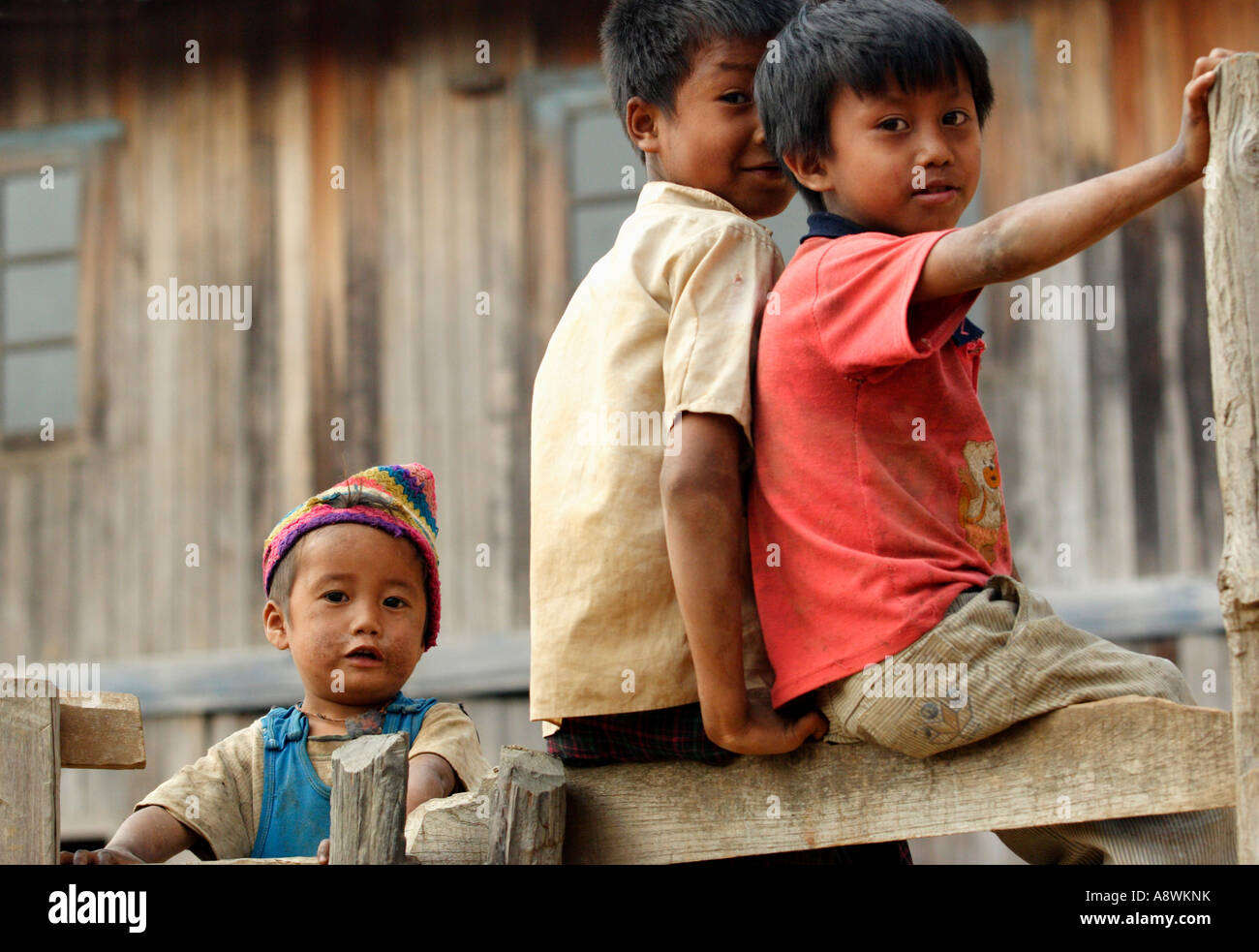 Asia, Myanmar, children from Palaung hill tribe Stock Photo - Alamy