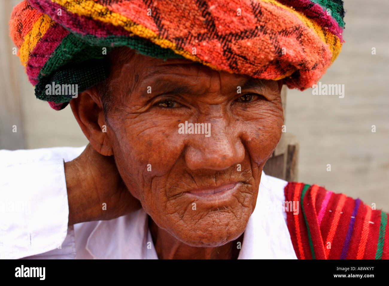 Asia, Myanmar, Nyaungshwe, portrait of Burmese hill tribe man with ...