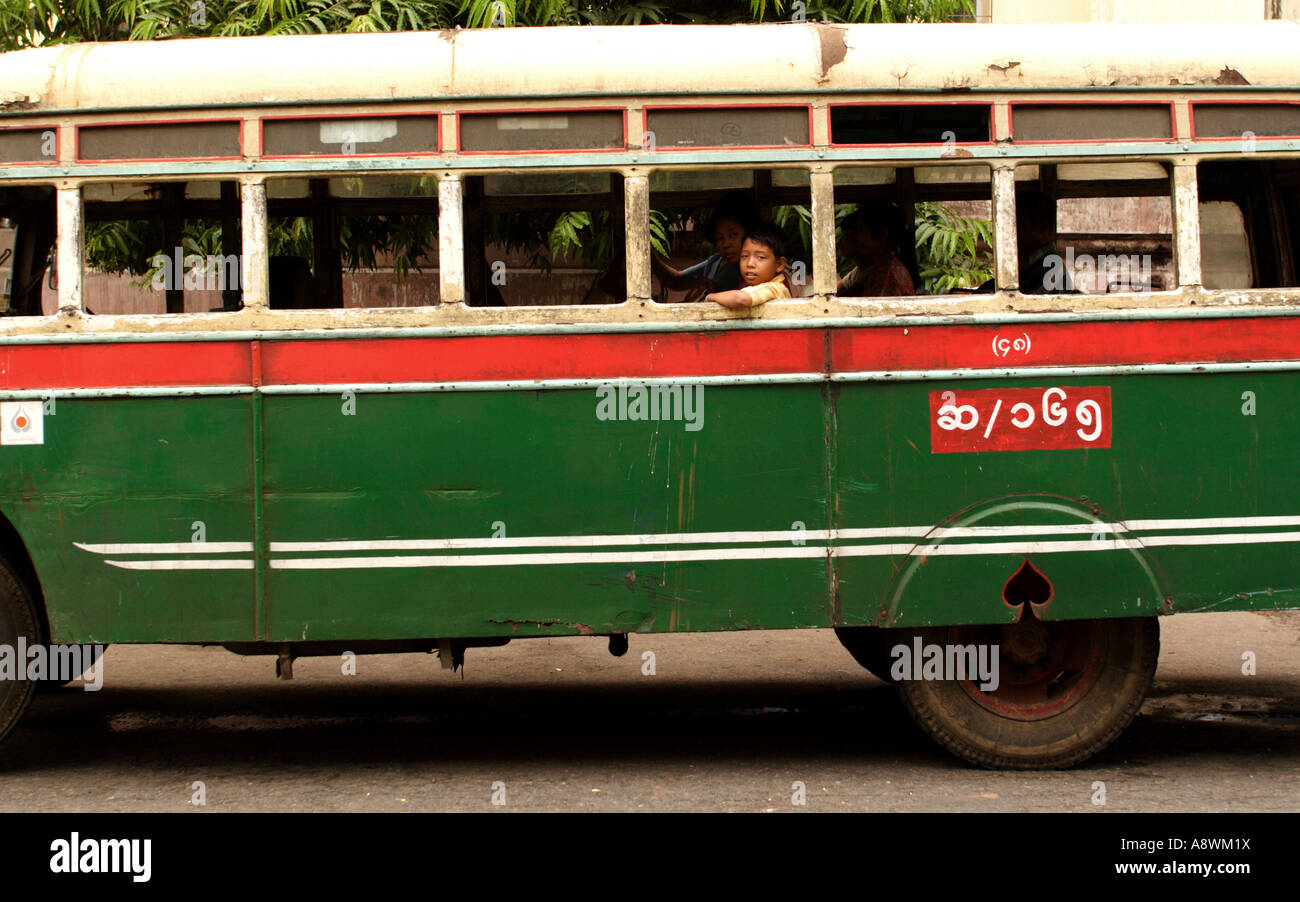 Asia, Myanmar, Yangon, ancient bus Stock Photo - Alamy