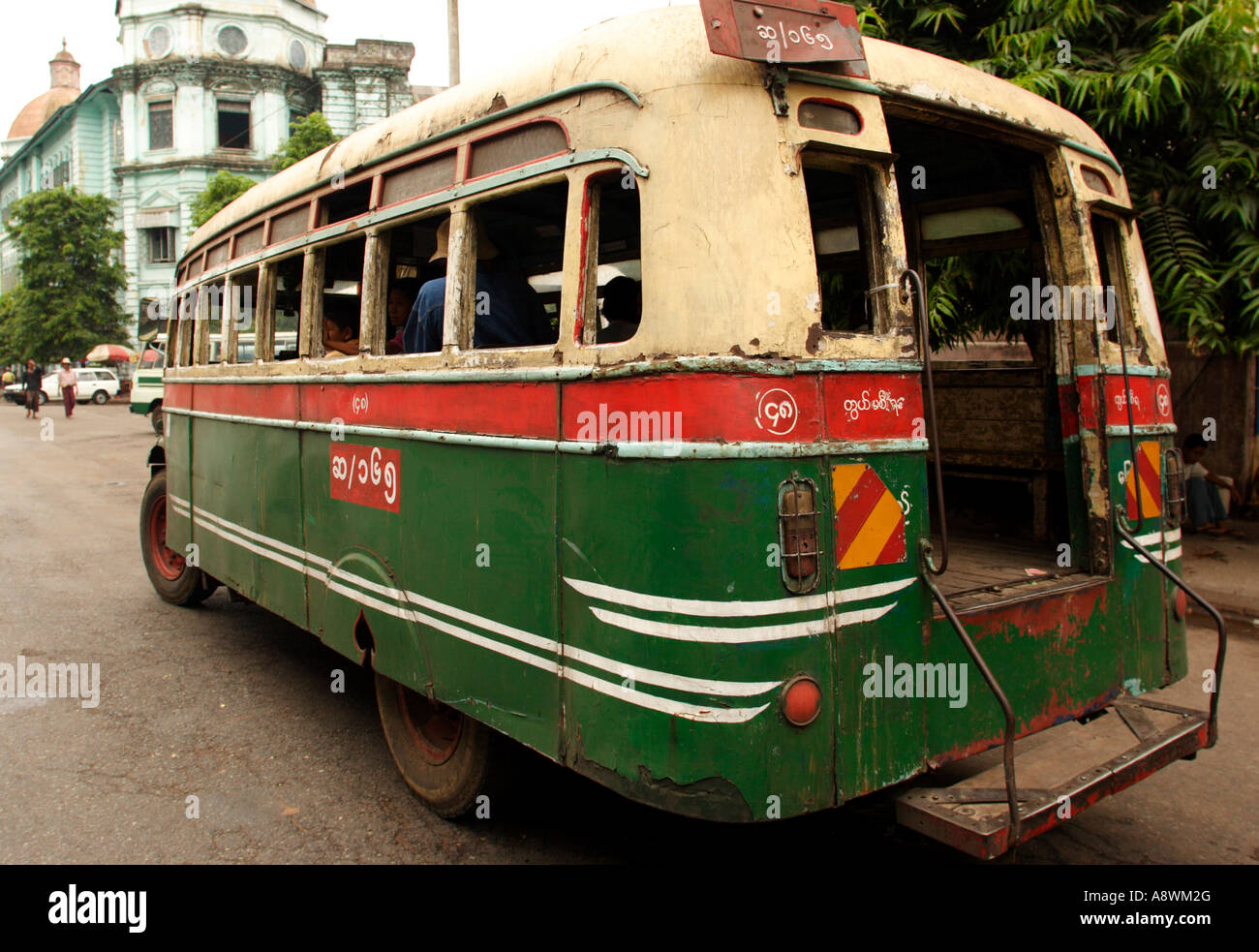 Asia, Myanmar, Yangon, ancient bus Stock Photo - Alamy