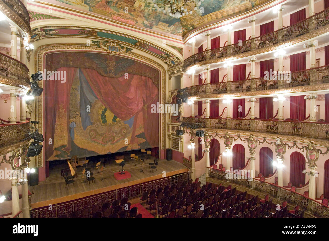 The interior of the Teatro Amazonas - The Amazonas Theatre in Manaus ...