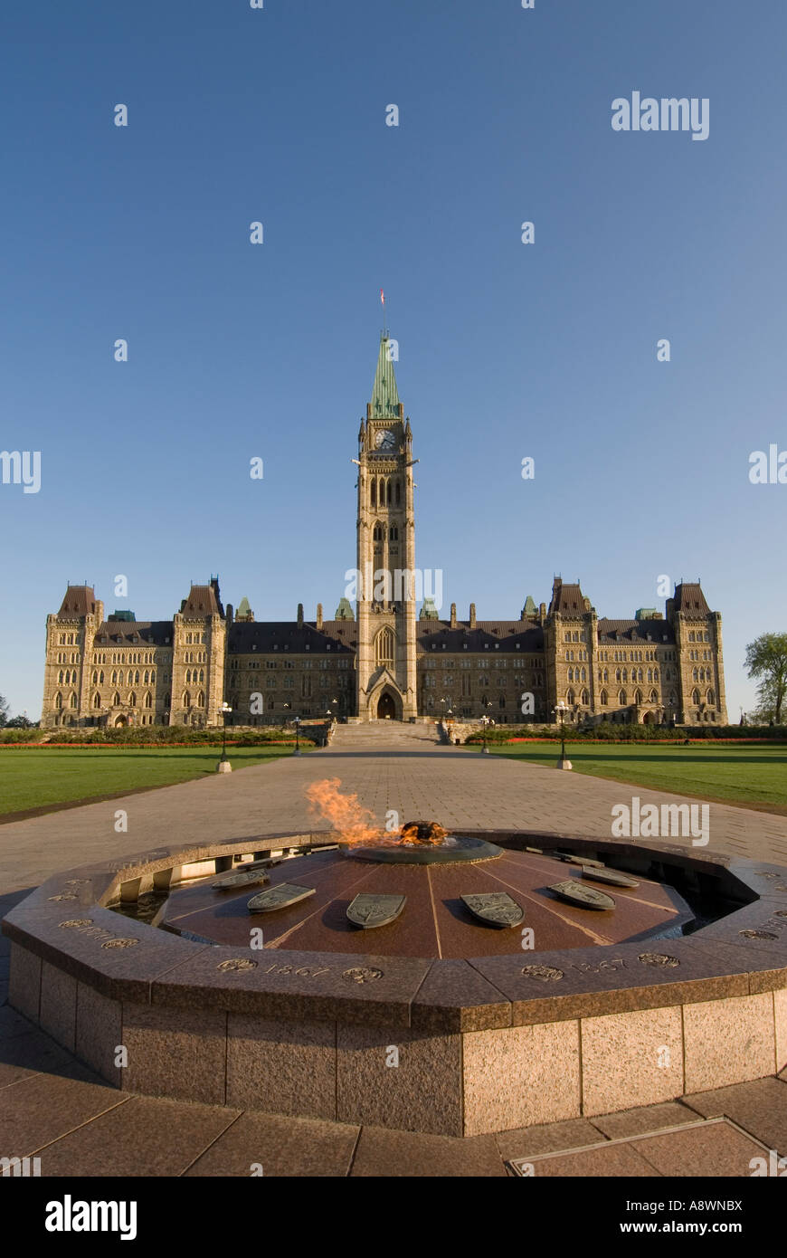 Centennial Flame on Parliament Hill Ottawa Ontario Canada Stock Photo ...