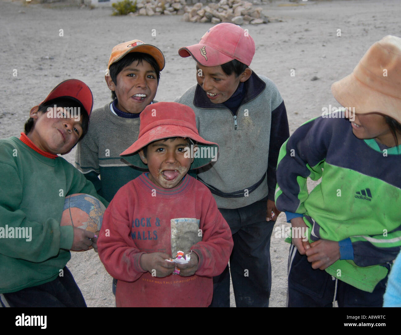 Children in Turco village in Bolivia Stock Photo - Alamy