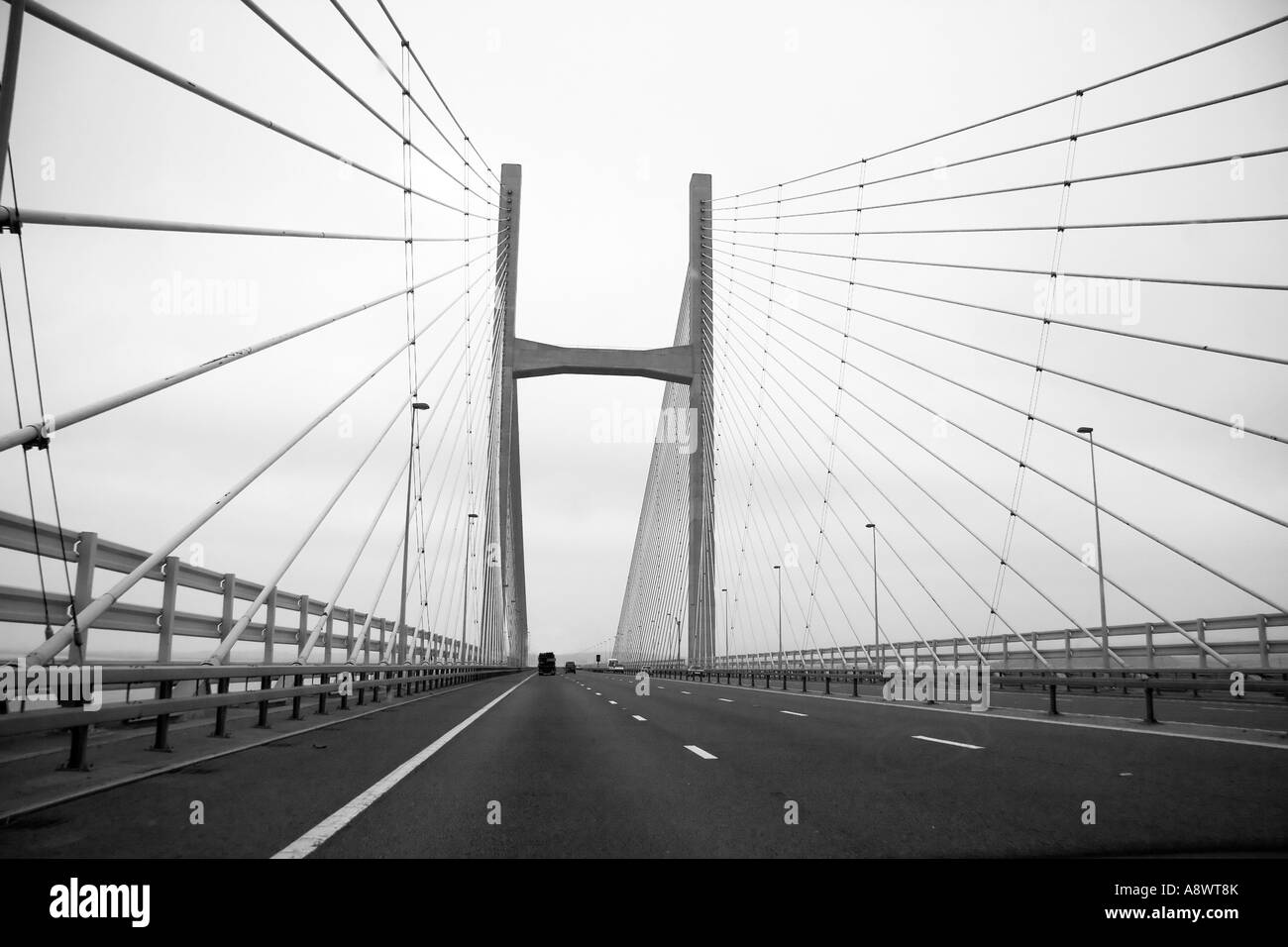Crossing the Second Severn Crossing on a grey day Stock Photo - Alamy