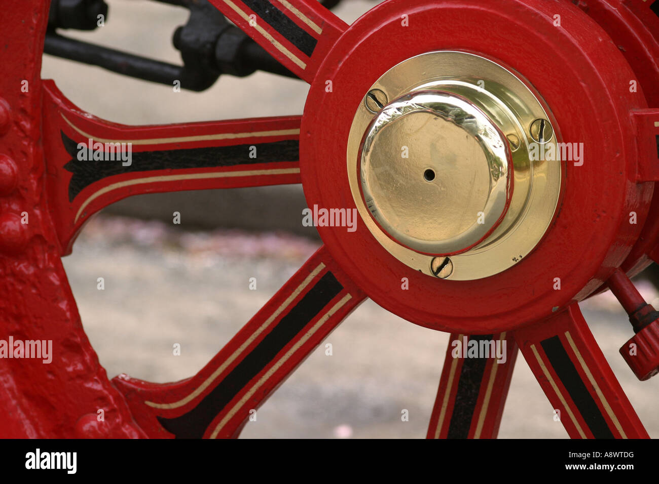 Close up of steam engine wheel Stock Photo - Alamy