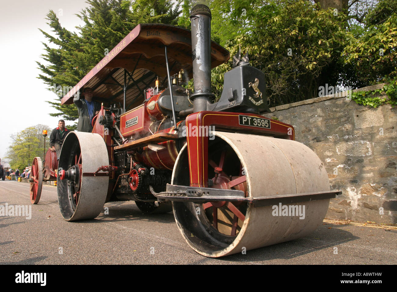 Steam road roller going up Camborne Hill Cornwall UK Stock Photo - Alamy