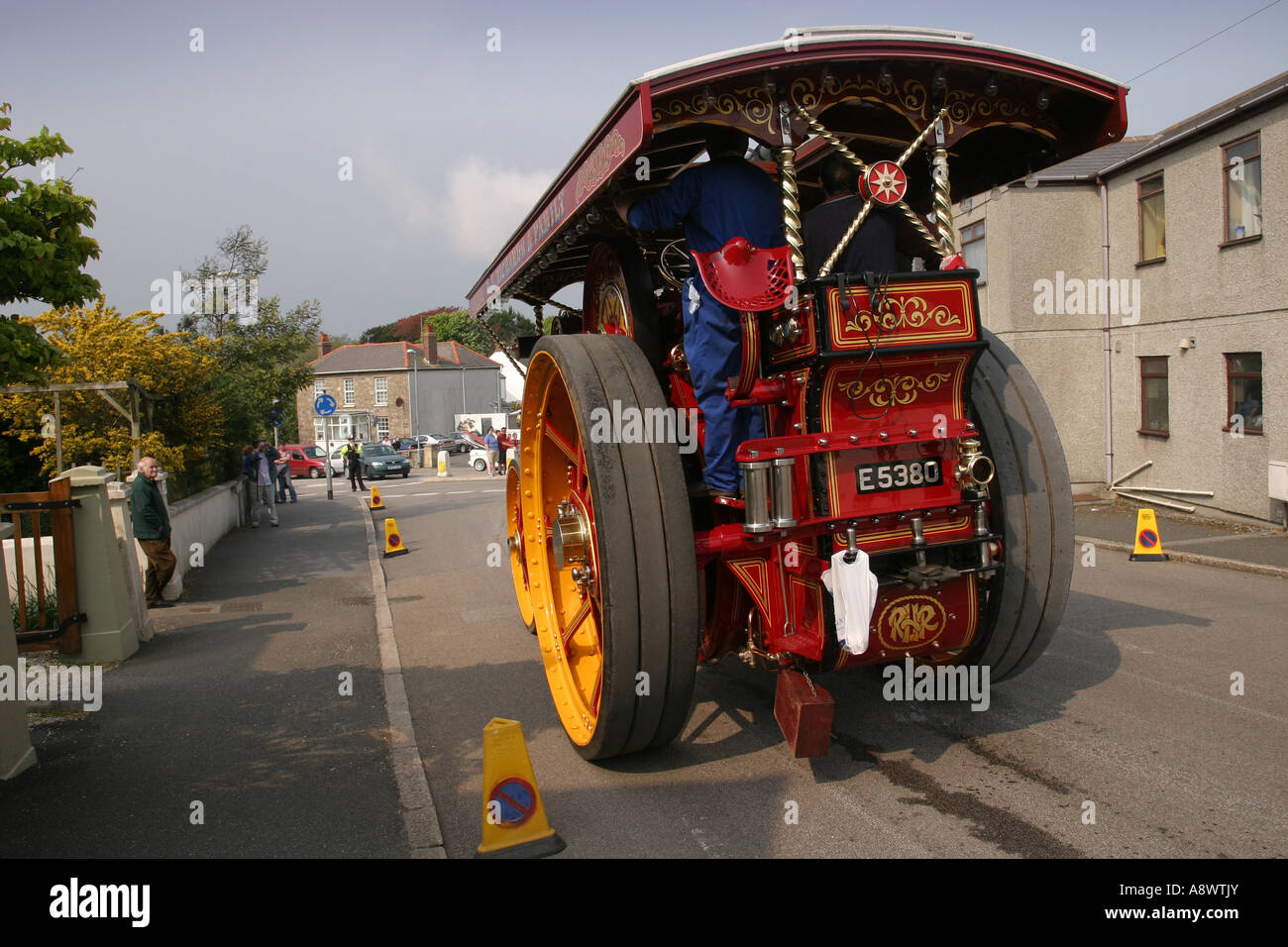 Steam engine on public road Trevithick Day Camborne Cornwall UK Stock ...