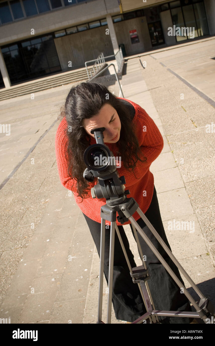 Video woman filming university hi-res stock photography and images - Alamy