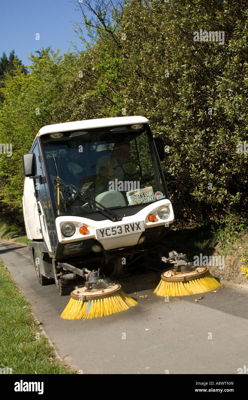 County Council local authority mechanical road sweeper cleaner sweeping ...