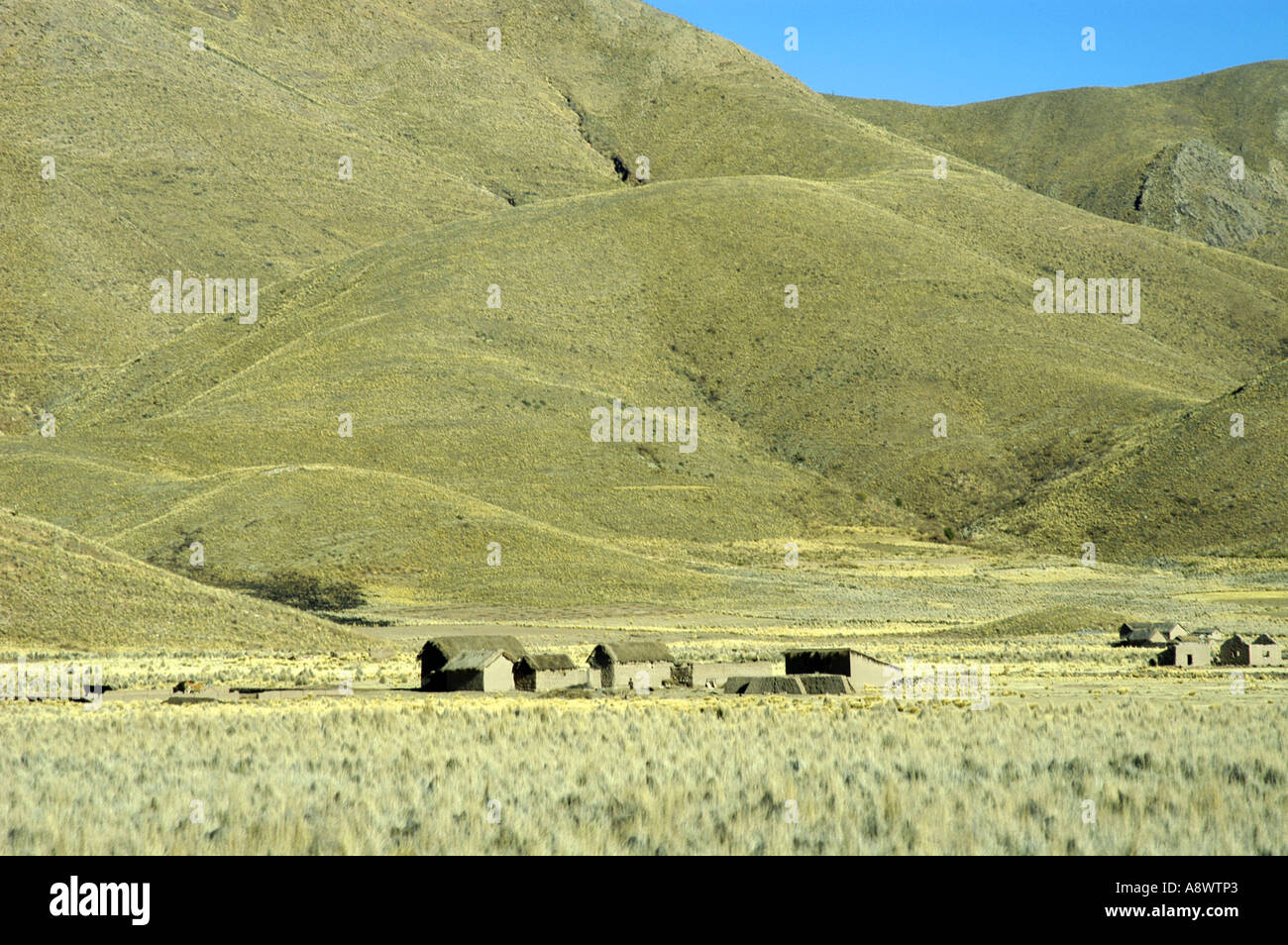 Settlement in a dry landscape in The Andes, Peru Stock Photo - Alamy