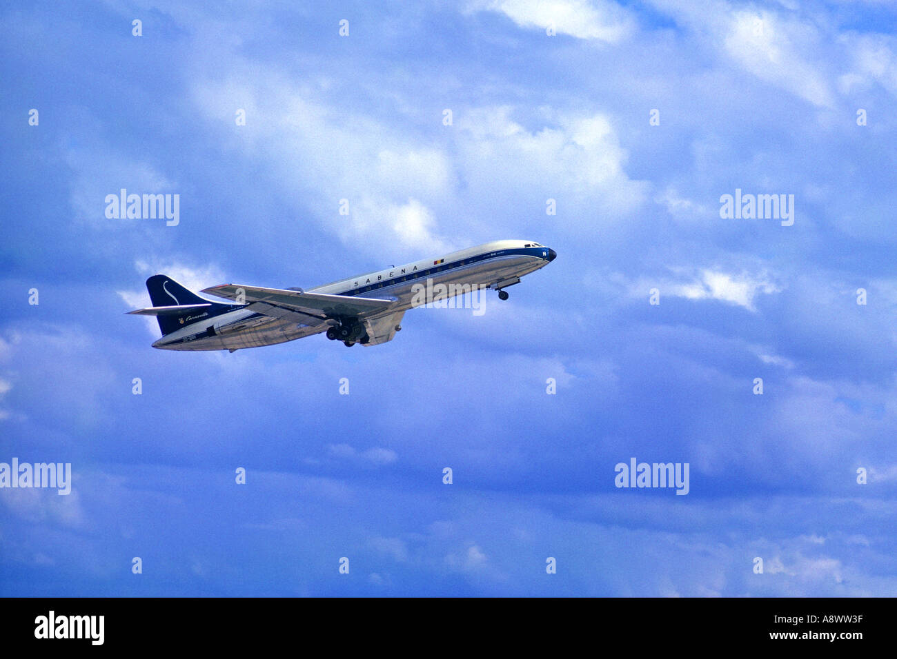 Sabena Sud Aviation Caravelle SR SRH taking off at LHR JMH0556 Stock ...