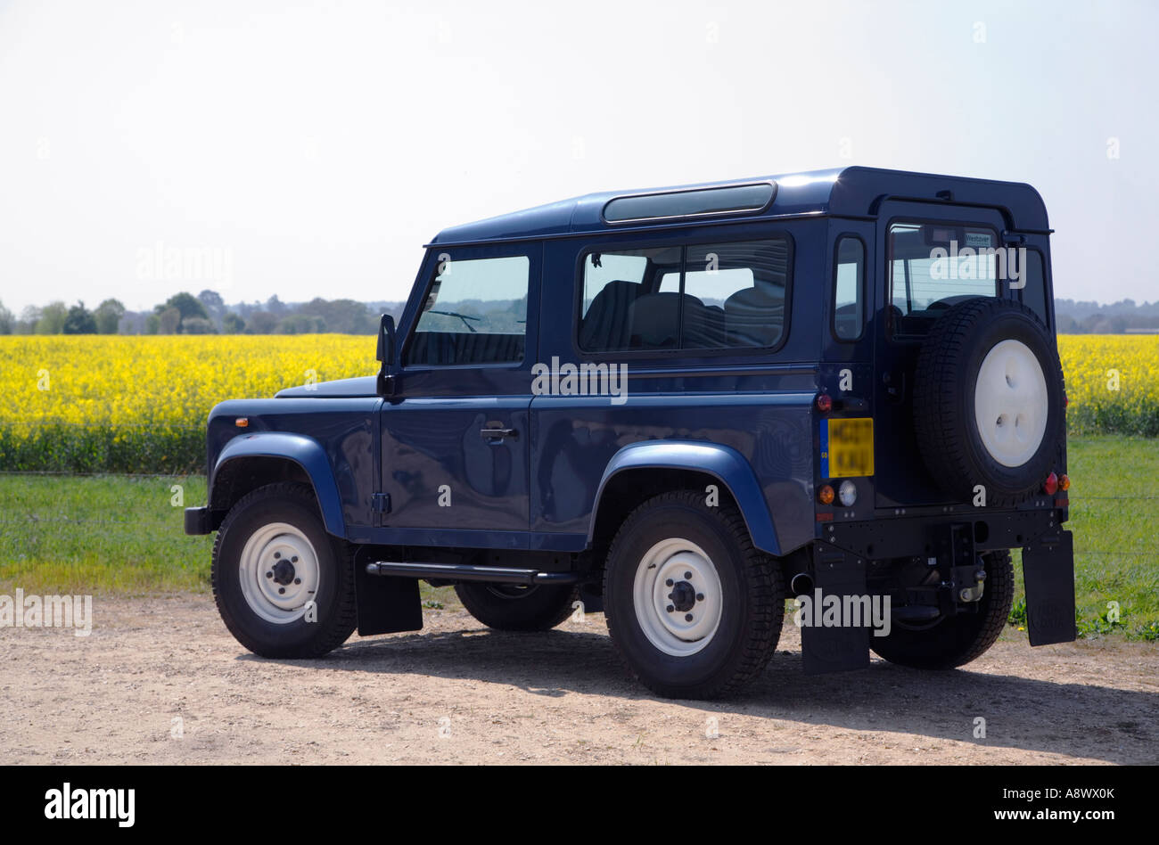 Blue Land Rover Defender TD5. UK Stock Photo - Alamy