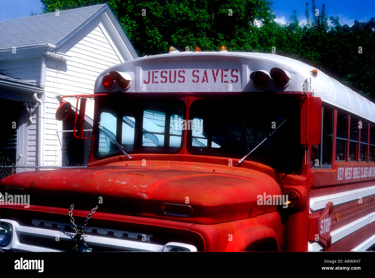 School bible class bus in Key West Florida USA Stock Photo - Alamy