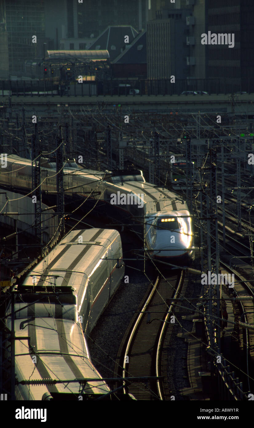 An E2 series shinkansen, super express trains (bullet trains) near ...