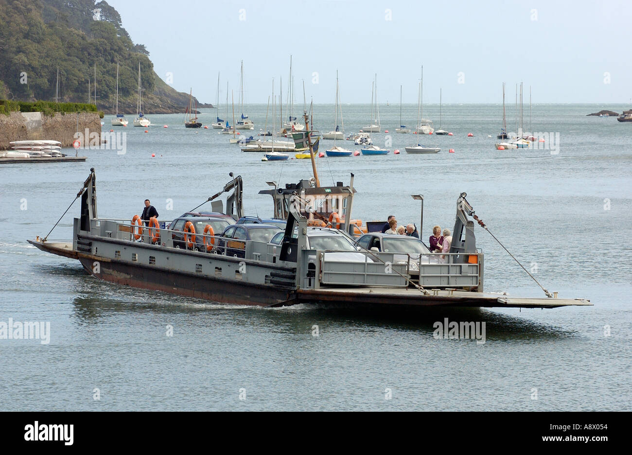 A small car ferry boat plies between Kingswear and Dartmouth South Hams ...