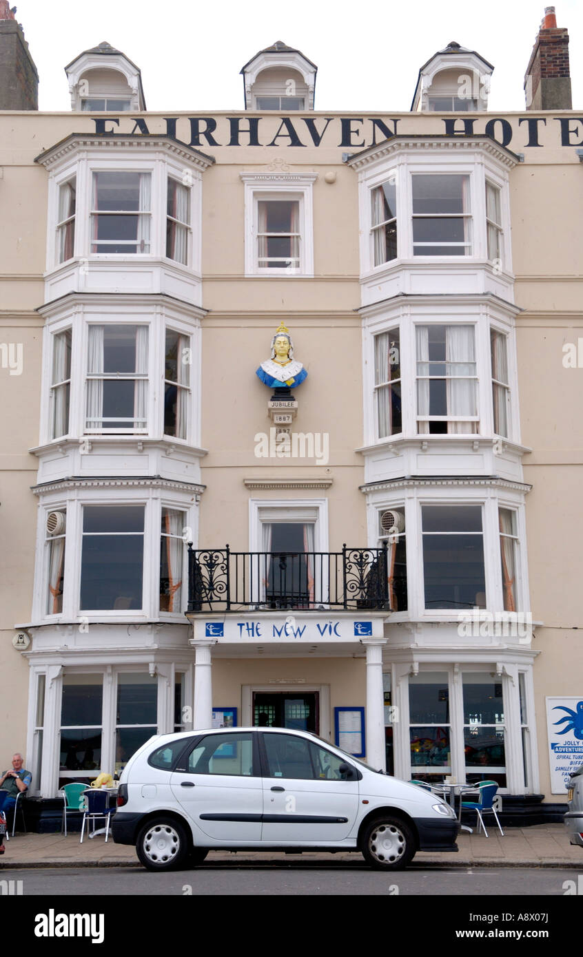 Fairhaven Hotel with Queen Victoria Jubilee bust on facade on seafront ...