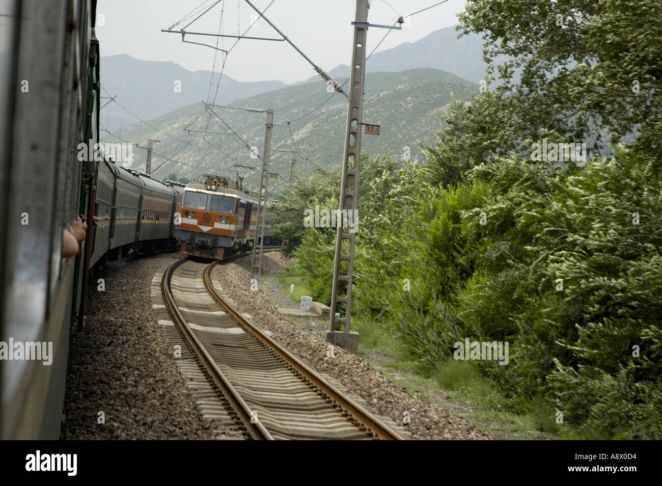 China passenger train crossing another hi-res stock photography and ...