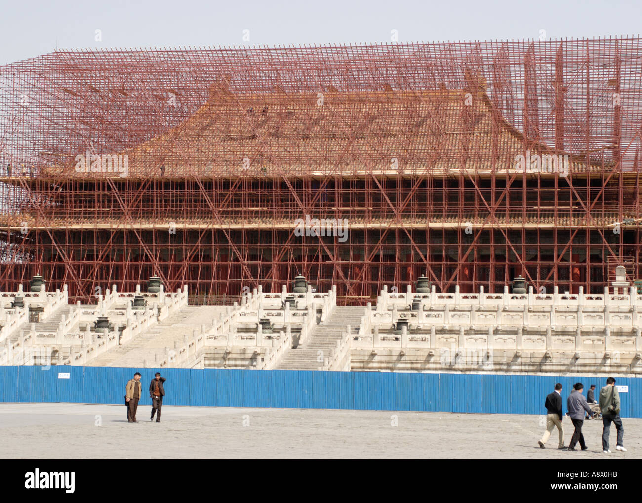 Restoration work being done in Forbidden City, Beijing, China Stock ...