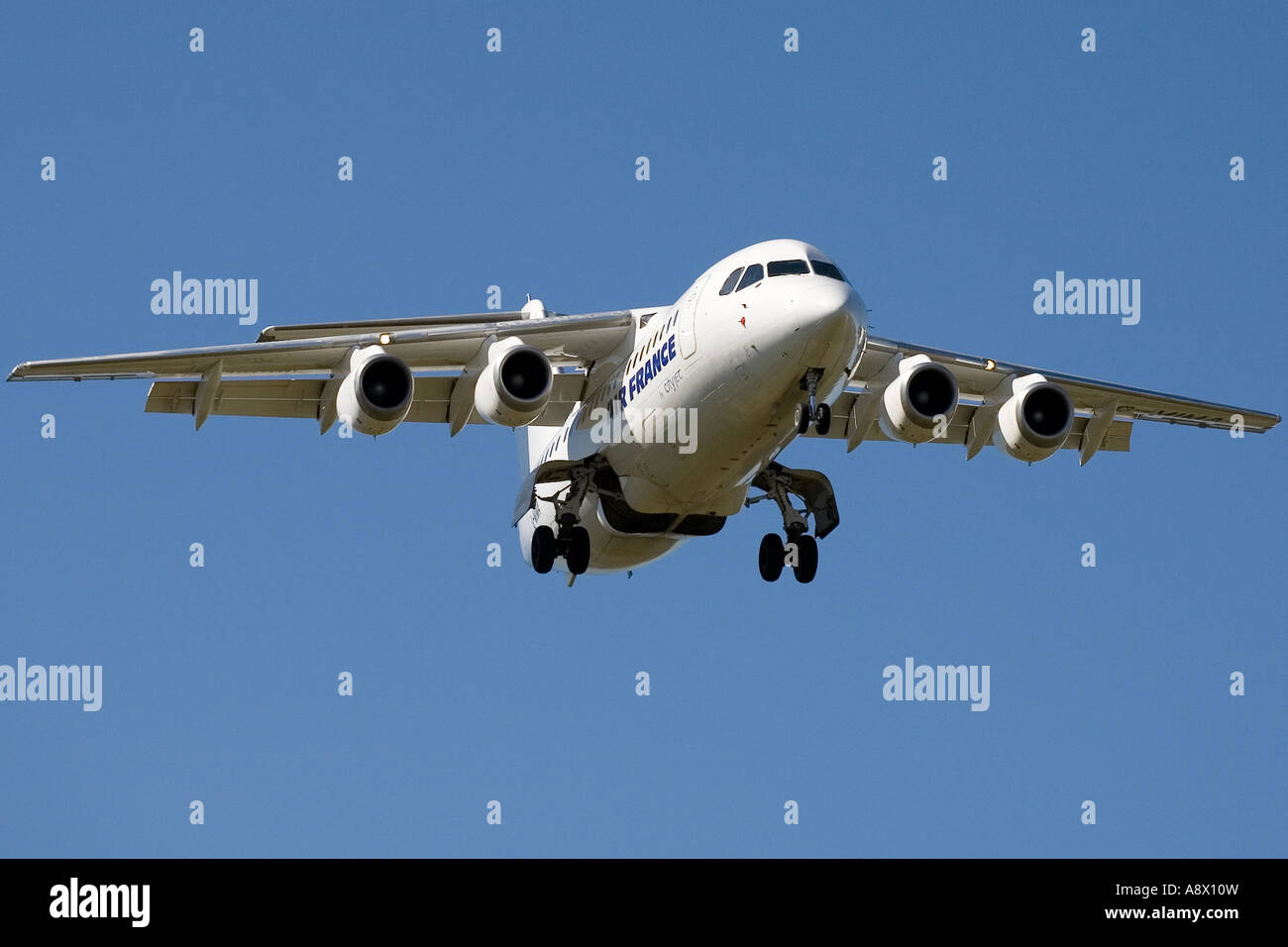 Air France BAe 146, landing at Birmingham International Airport (BHX ...