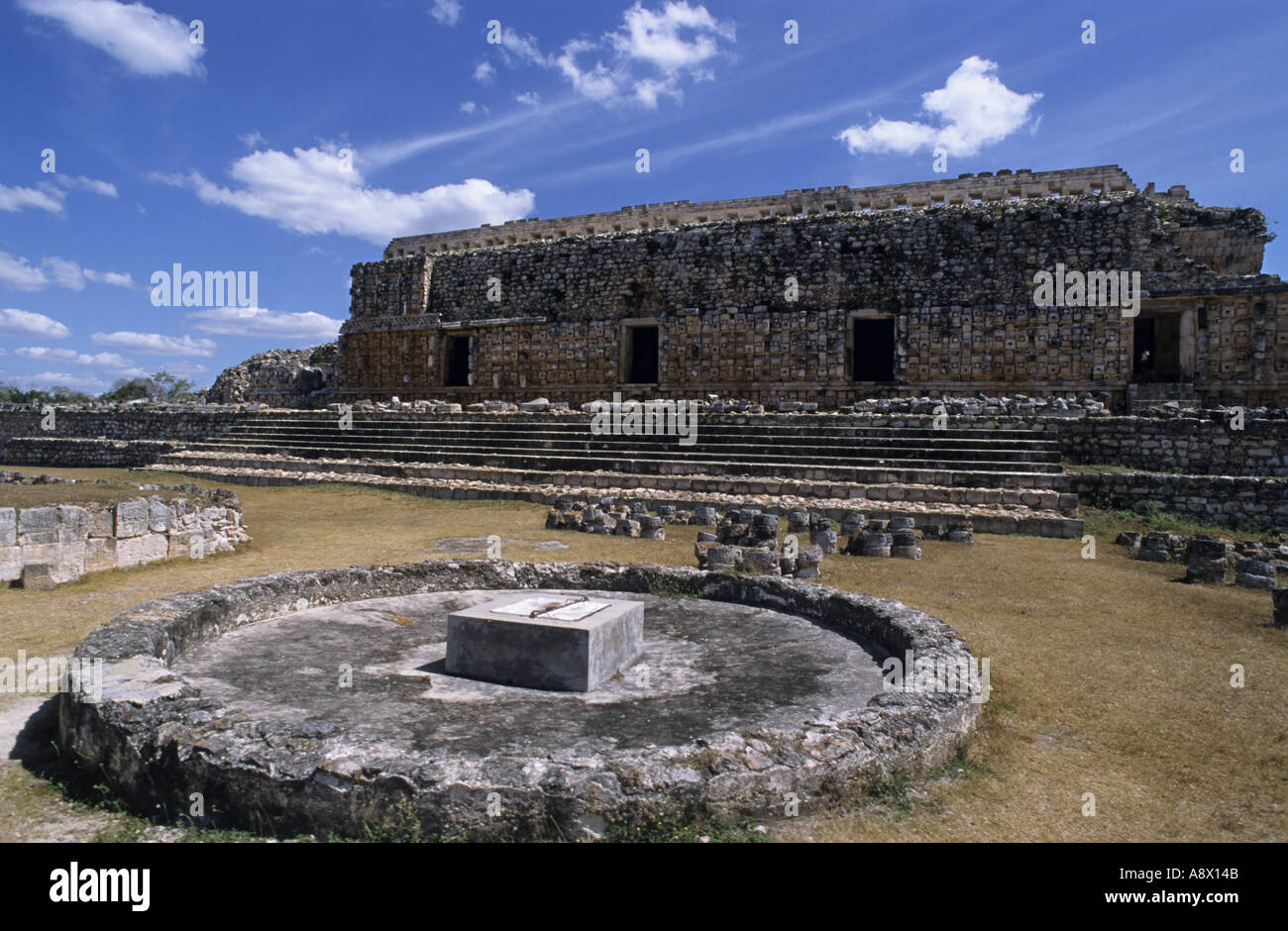 Ancient ruins of Codz Poop, Palace of Masks at Kadah, Uxmal, Yucatan ...