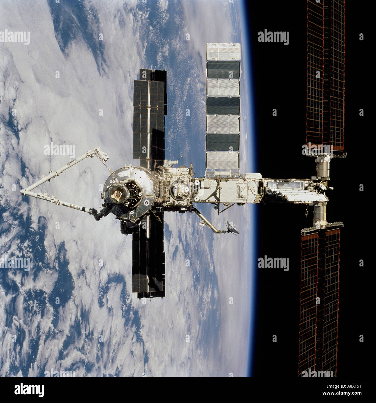 The International Space Station photographed following separation from ...