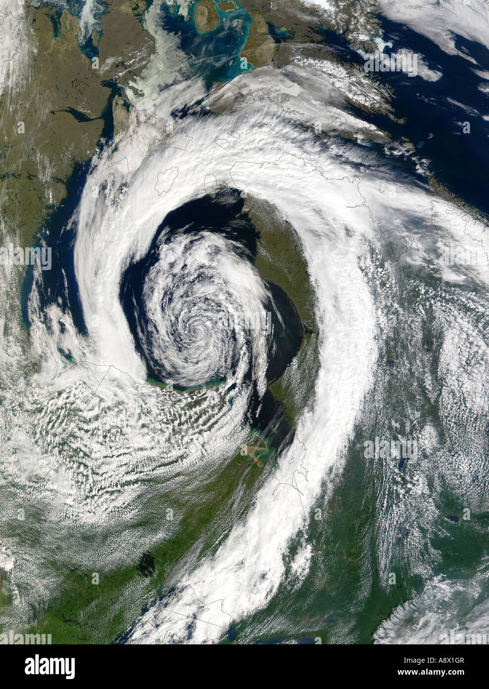 Depression over Canada viewed from space Stock Photo - Alamy