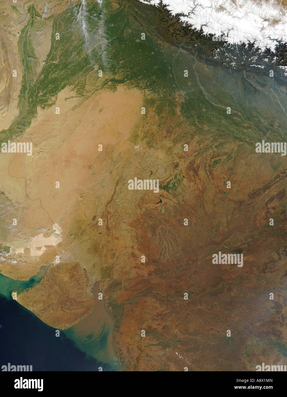 North west India viewed from space Stock Photo - Alamy