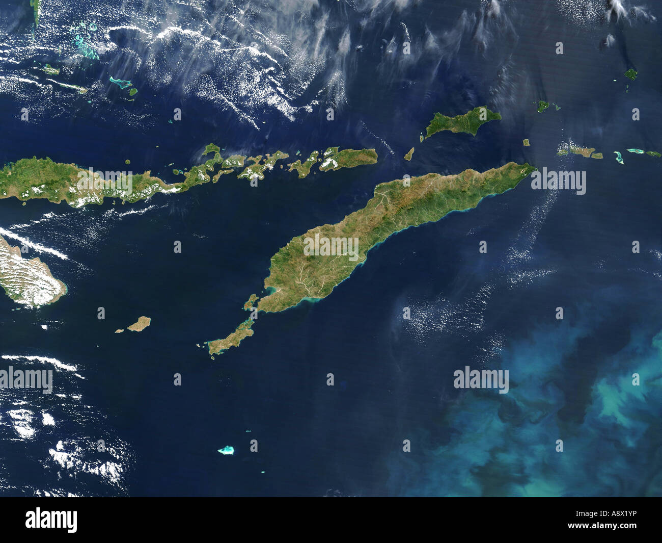 Timor Indonesia viewed from space Stock Photo - Alamy