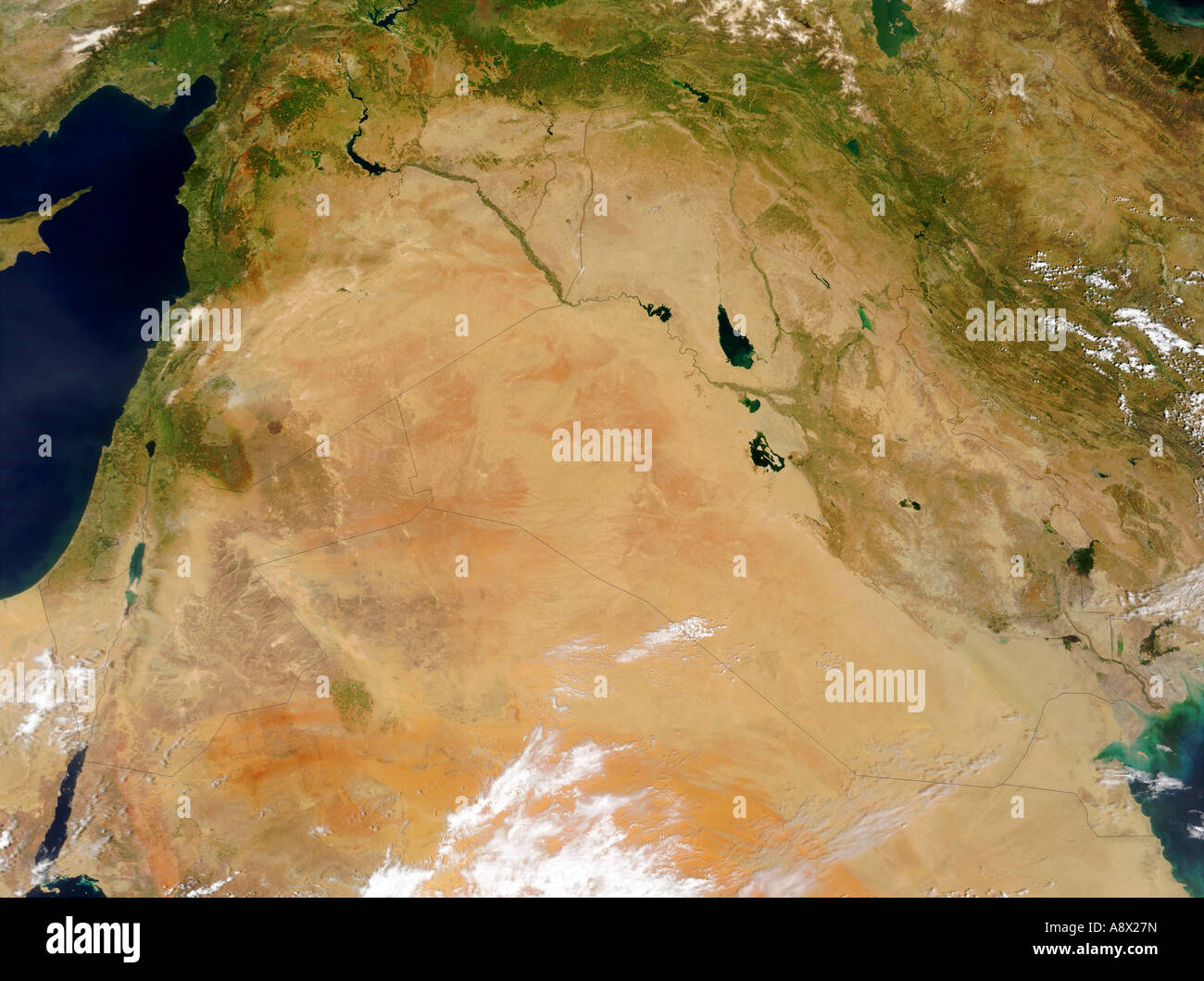 The Middle East viewed from space Stock Photo - Alamy