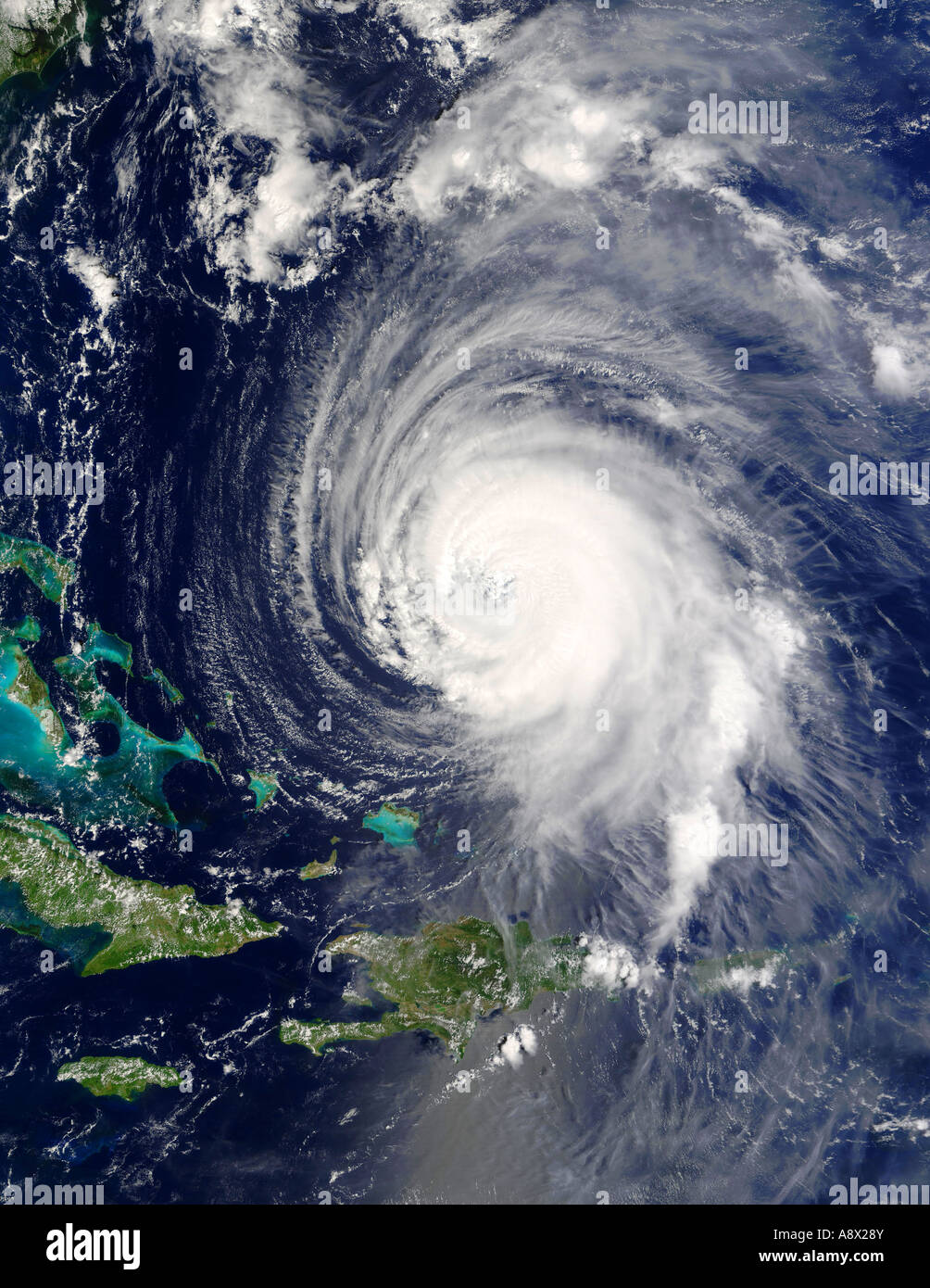 Hurricane Isabel east of the Bahamas viewed from space Stock Photo - Alamy