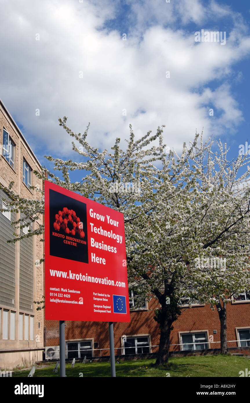 Front of the Kroto Innovation Centre University of Sheffield with blue ...