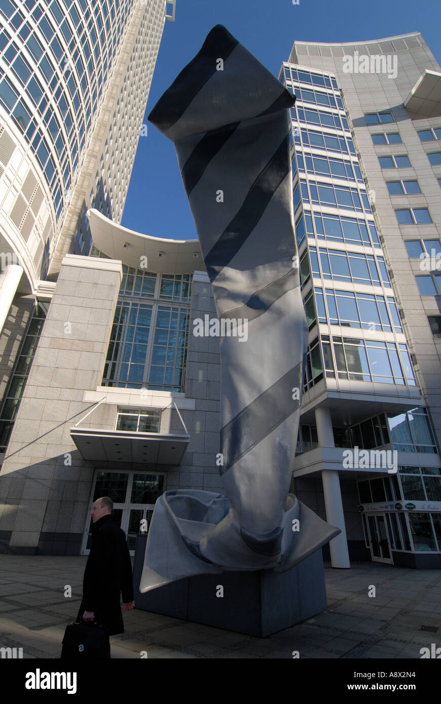 Inverted collar and tie sculpture, Frankfurt Stock Photo - Alamy