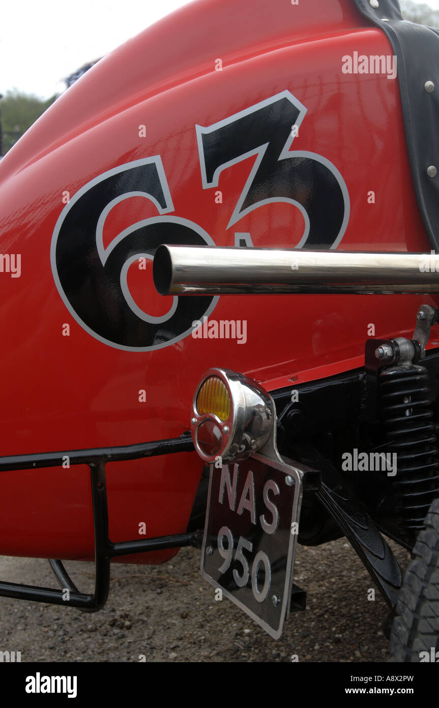 Restored dirt track race car in bright red with number 63 emblazoned on ...