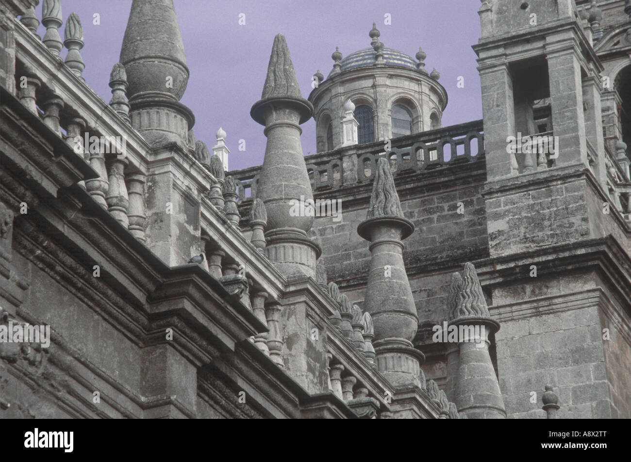 Close up of spires on Cathedral in Sevilla, Andalucia, Spain Stock ...