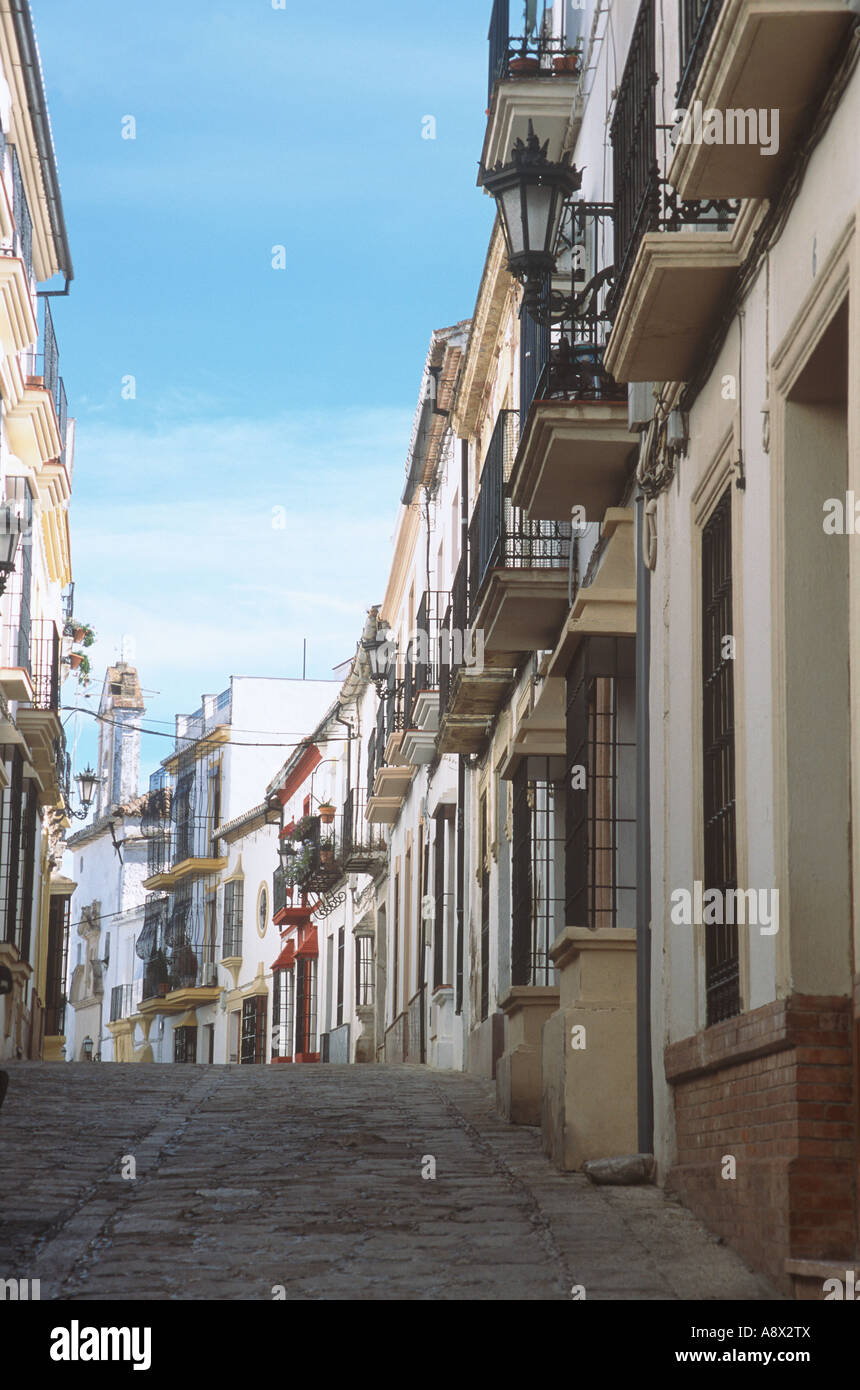 Cobble stone street in Ronda, Andalucia, Spain Stock Photo - Alamy