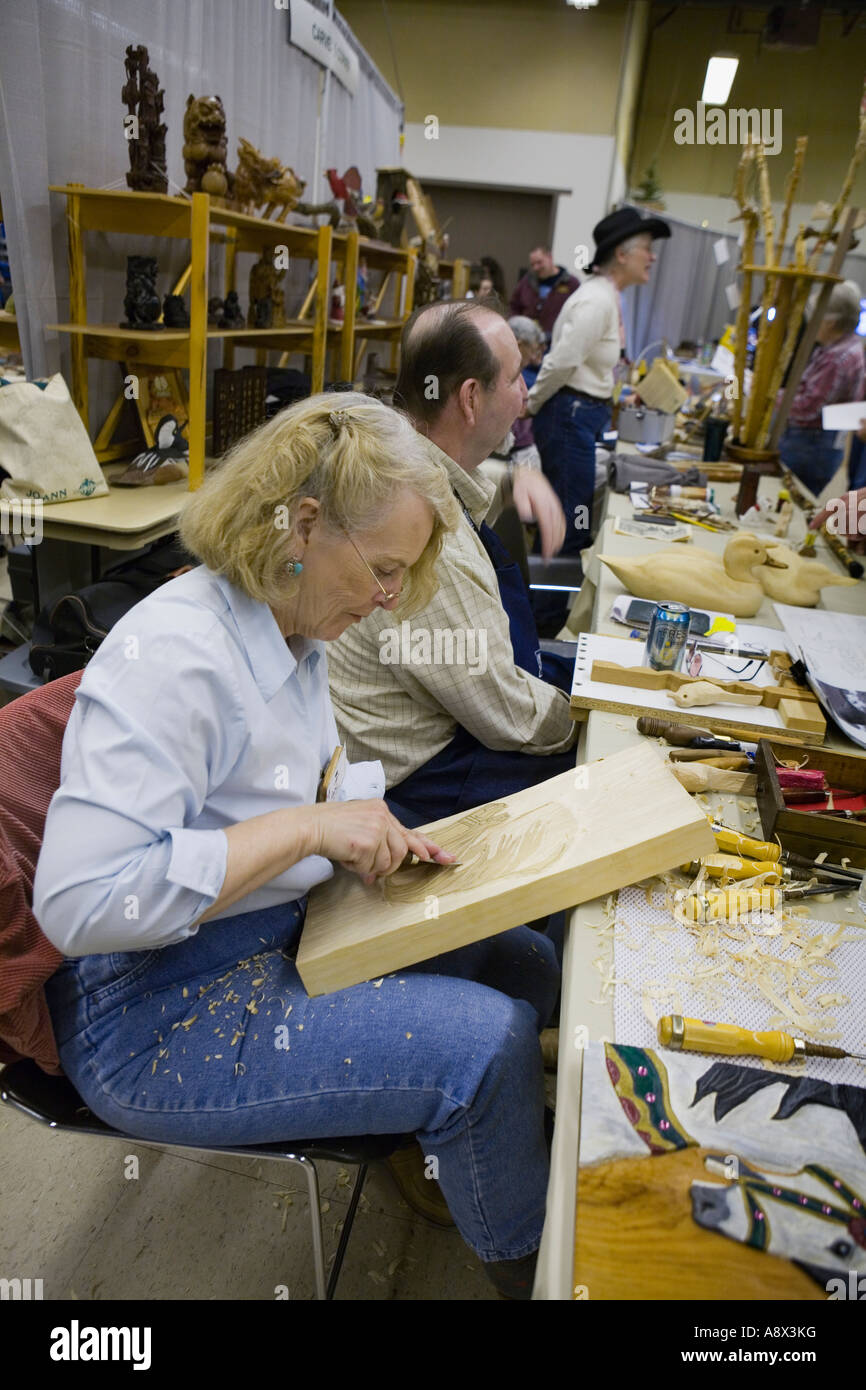 Female woodcarver carving Woodworker's Showcase Saratoga Springs City ...