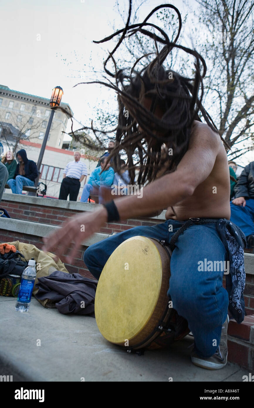 Dreadlocks fly at Friday evening drumming circle Asheville North ...