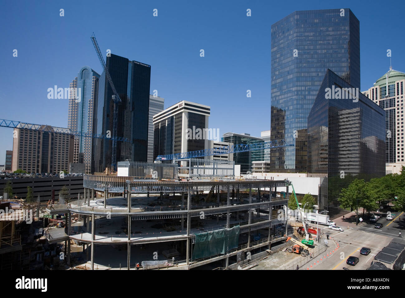 Skyline and construction of Charlotte North Carolina Stock Photo - Alamy