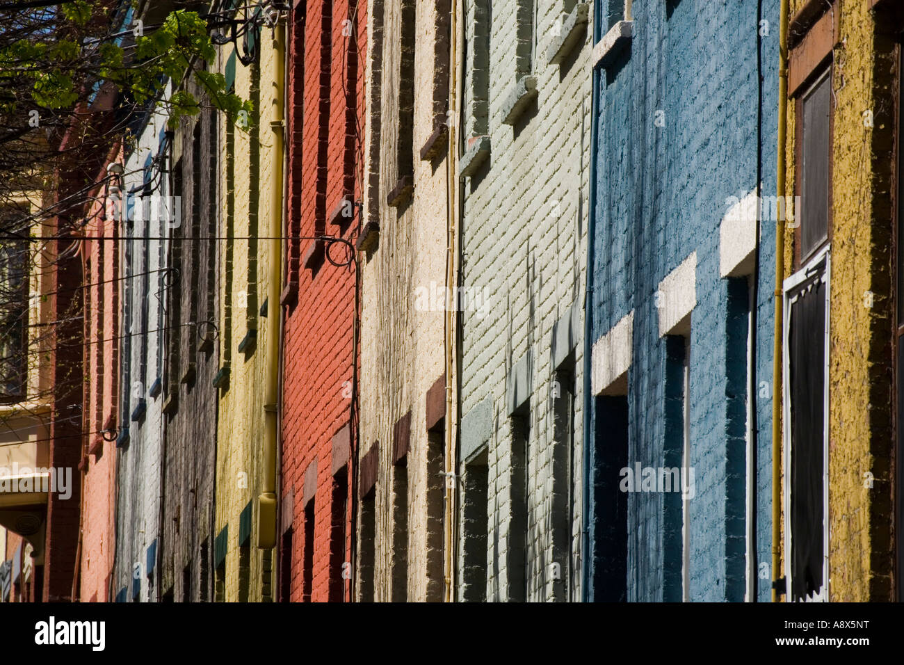 Colorful brick facades Lark Street neighborhood Albany New York Stock ...