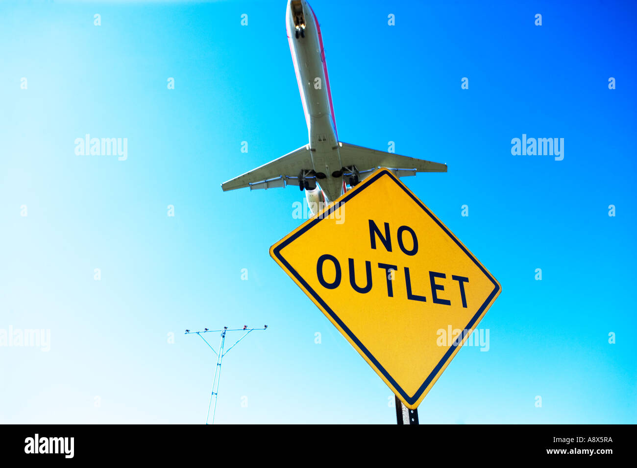 No outlet road warning sign hi-res stock photography and images - Alamy