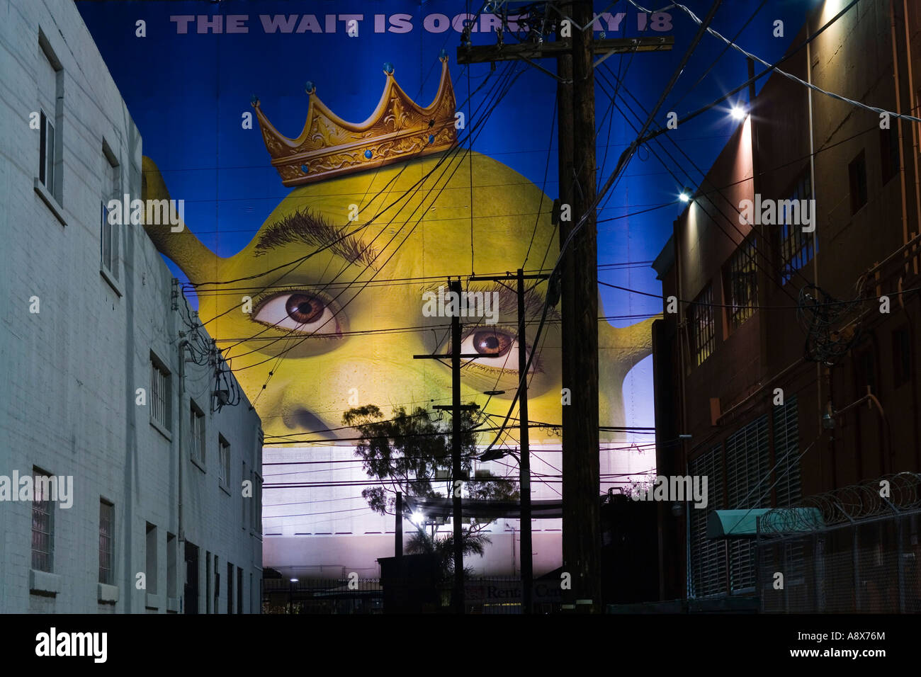 A giant mural for the movie Shrek on a building in Hollywood Los ...