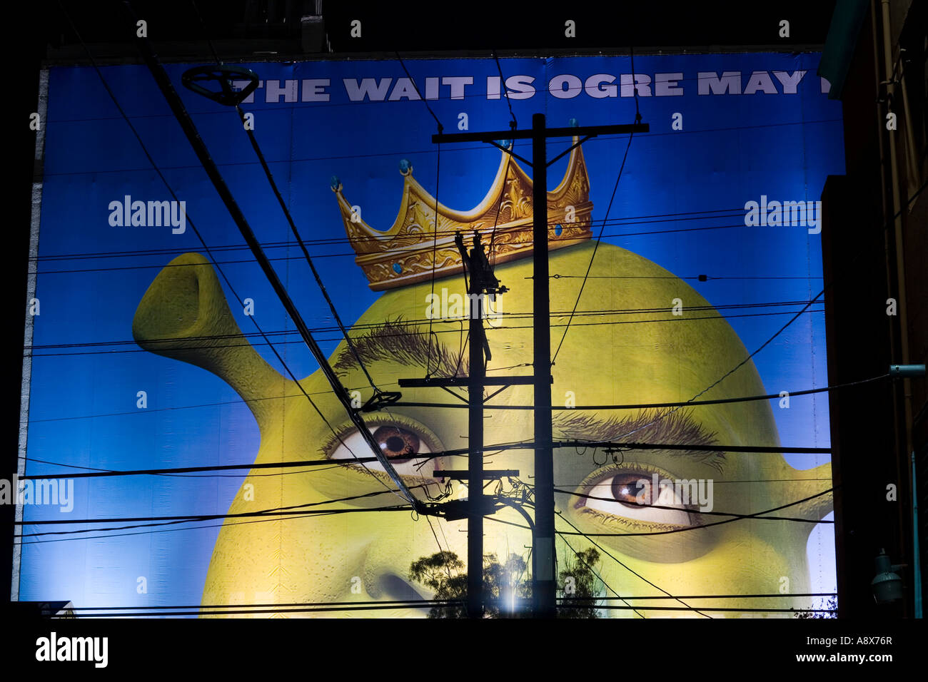 A giant mural for the movie Shrek on a building in Hollywood Los ...