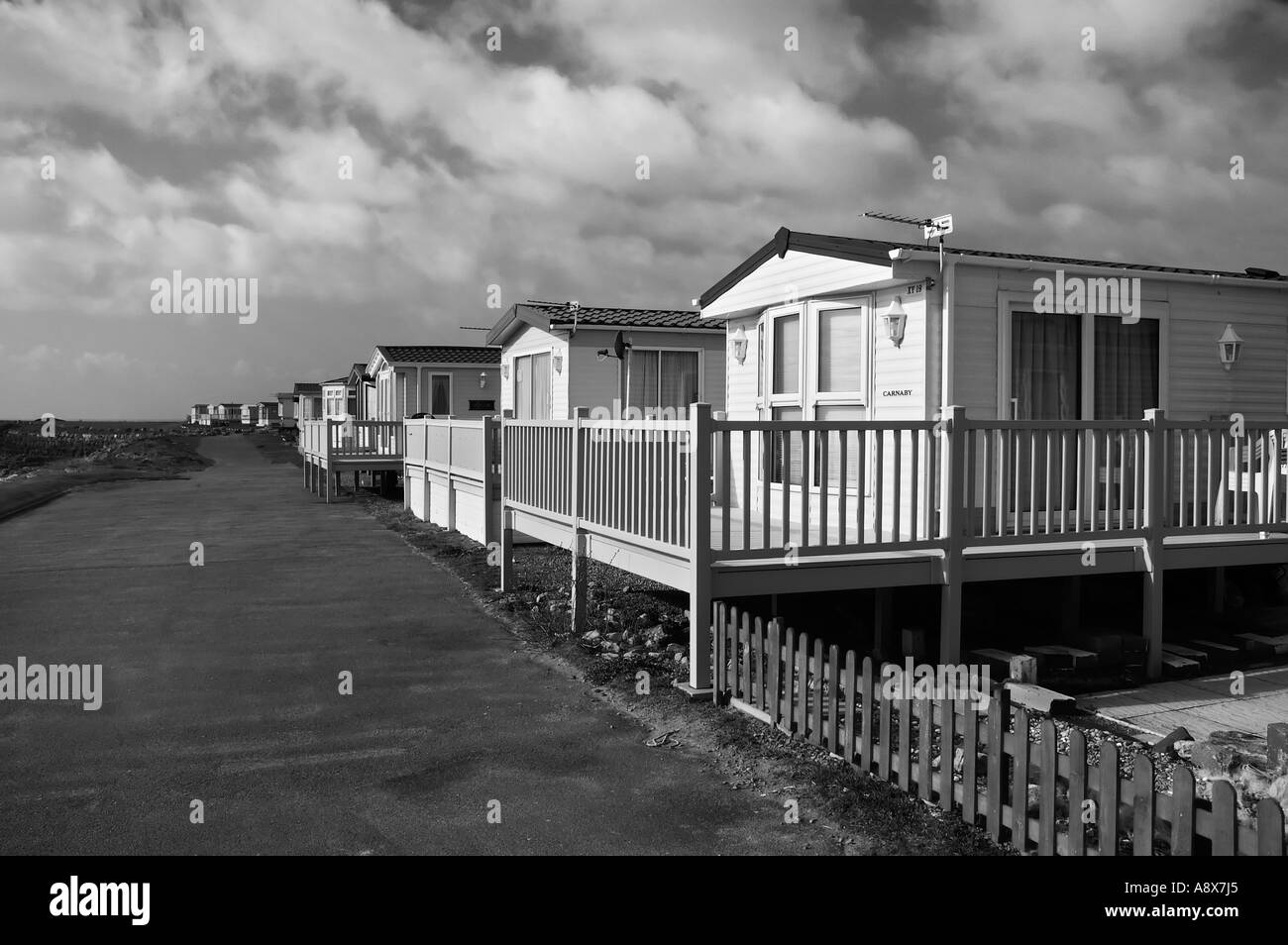 A black and White picture of a caravan / trailer / van park, Porthcawl ...